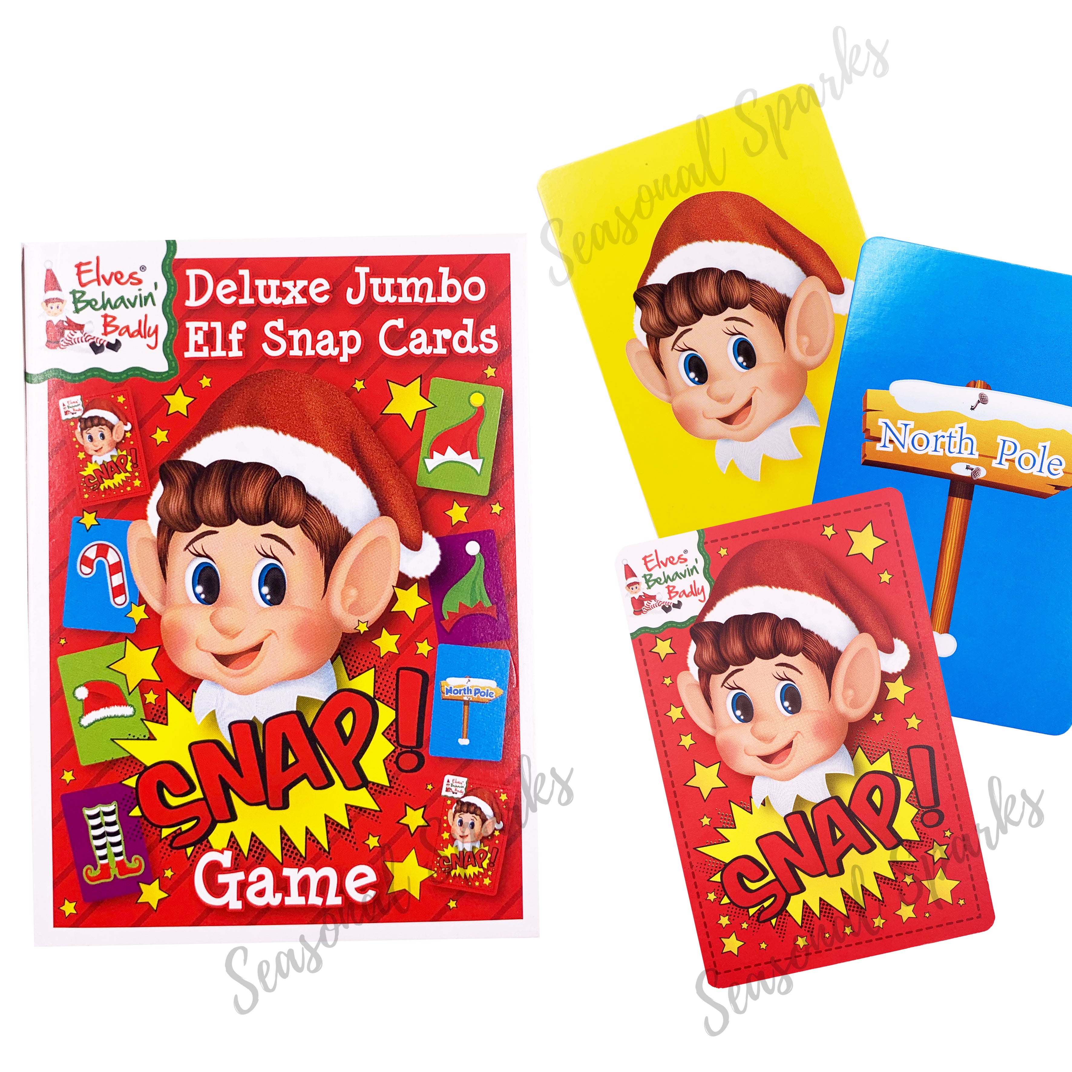 Christmas Kids Family Jumbo Elf Snap Card Games Xmas Playing Cards +3 ...
